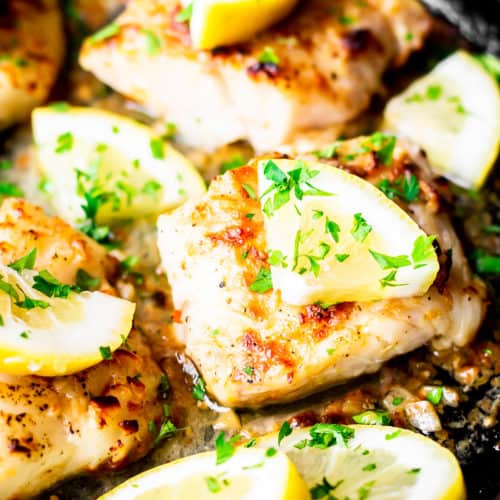 Baked Ling Cod With Lemon Garlic Butter Sauce