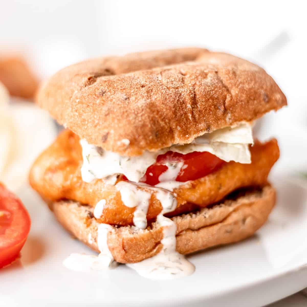 Cod Sandwich (with Homemade Tartar Sauce) - Delicious Little Bites
