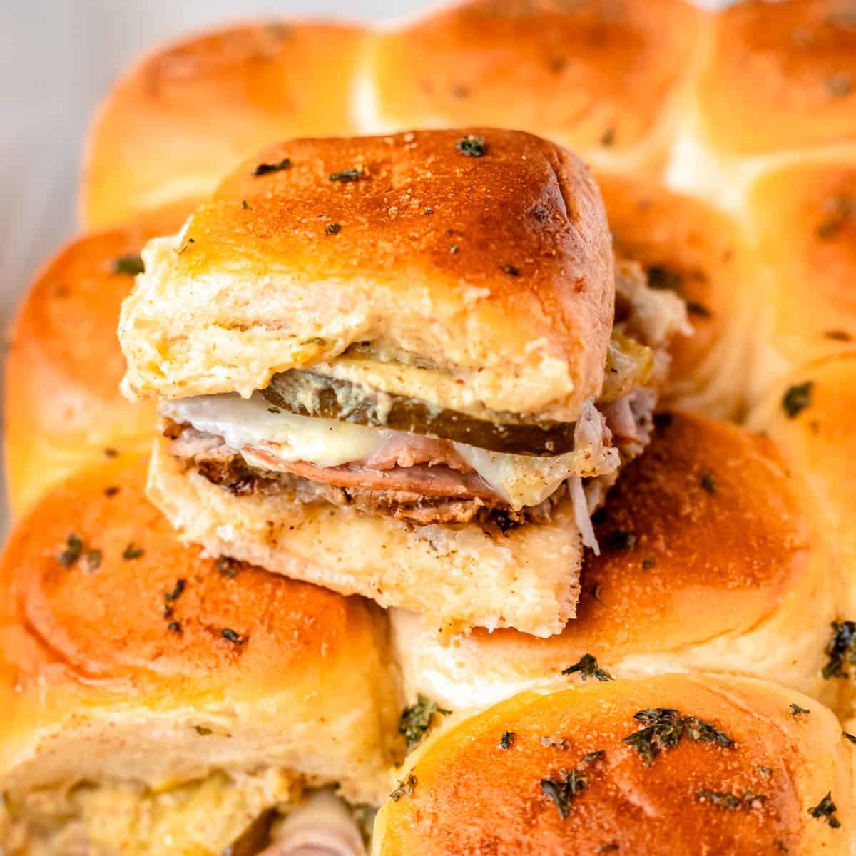 Turkey Sliders on King's Hawaiian Rolls - Delicious Little Bites