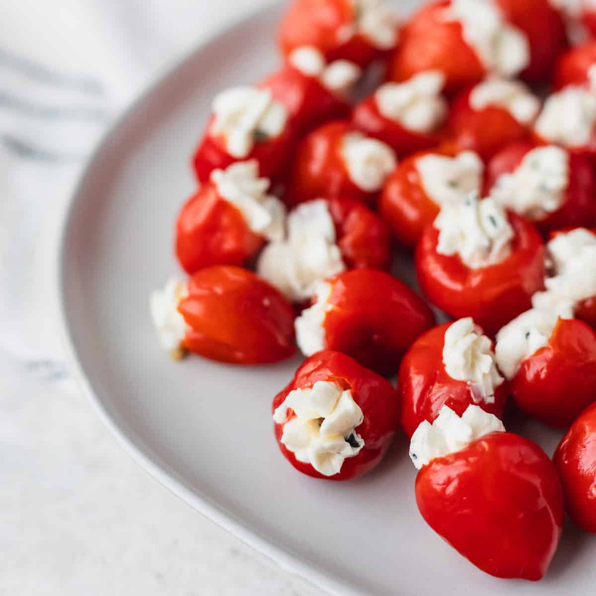 Cream Cheese Stuffed Peppadews (Piquante Peppers) - Delicious Little Bites