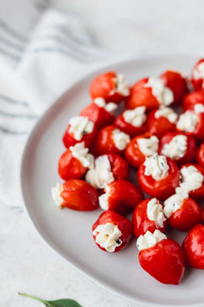 Cream Cheese Stuffed Peppadews (Piquante Peppers) - Delicious Little Bites