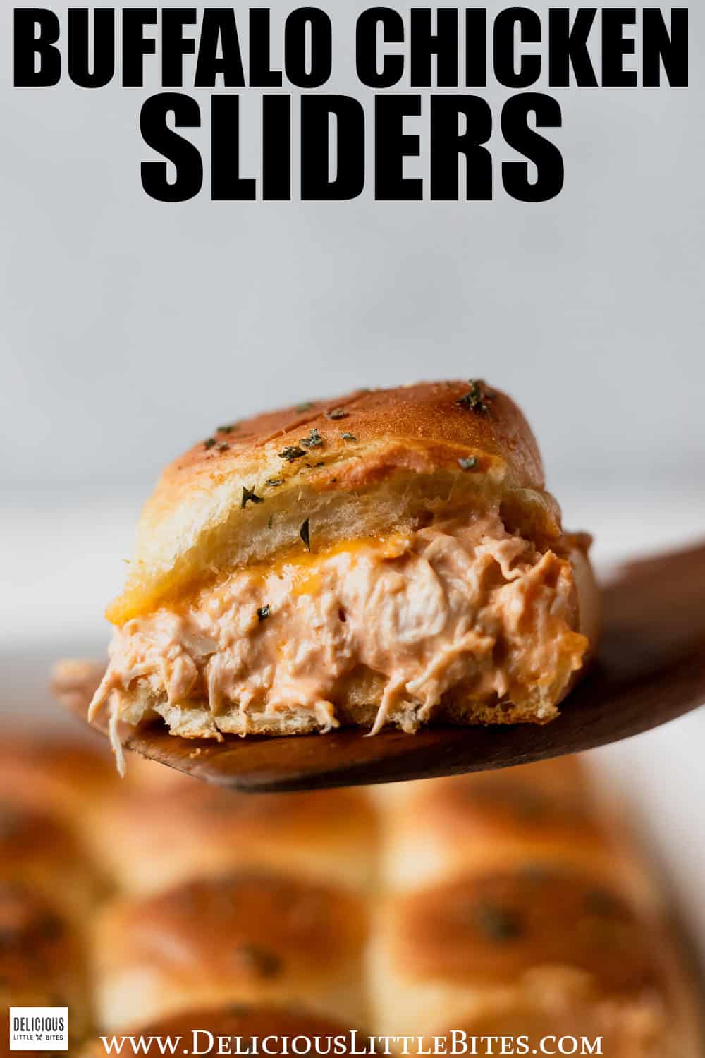 Buffalo Chicken Sliders on King's Hawaiian Rolls - Delicious Little Bites