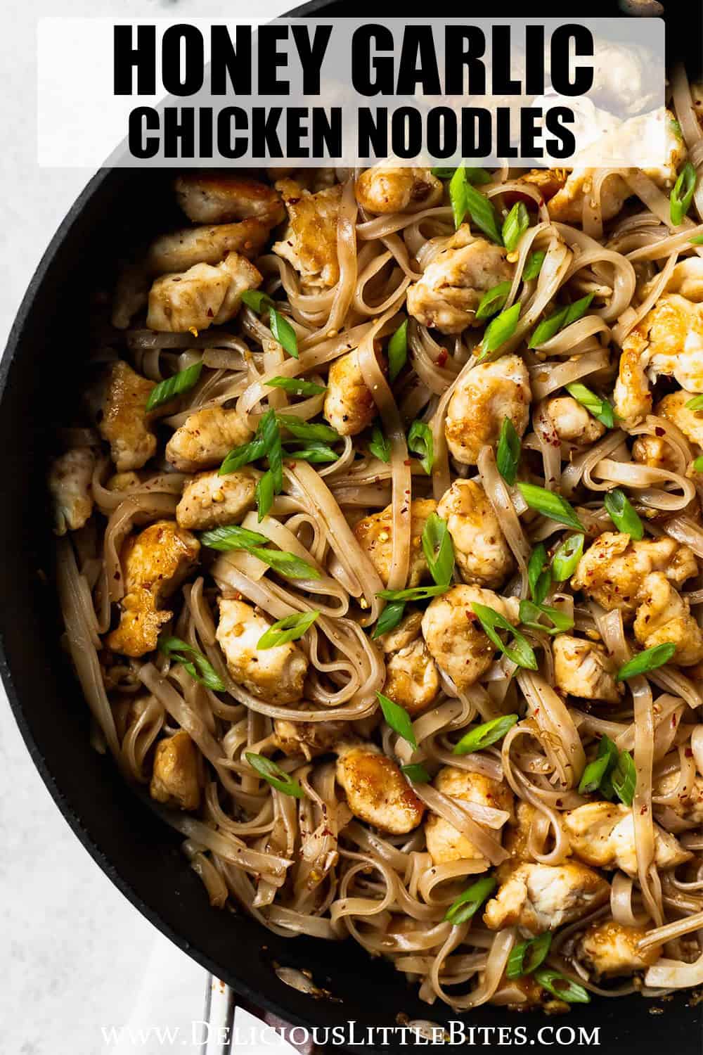 Honey Garlic Chicken Noodles - Delicious Little Bites